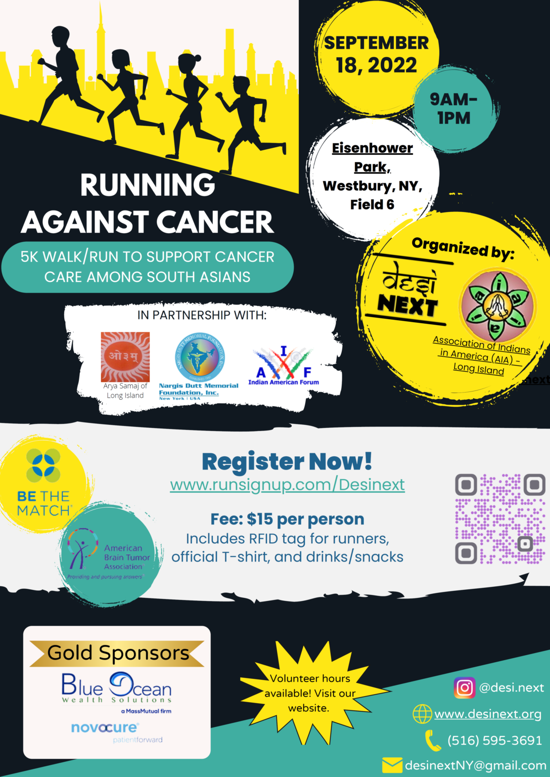 Running Against Cancer, September 18, 2022 – Indian American Forum